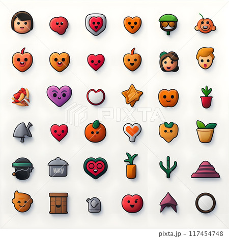 cute emoji packのイラスト素材 [117454748] - PIXTA