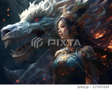 Huli Jing The Fox Spirit AI Artworkのイラスト素材 [117455264] - PIXTA