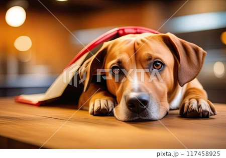 Animals. Vet clinic. A large, red, sick and...のイラスト素材 [117458925] - PIXTA