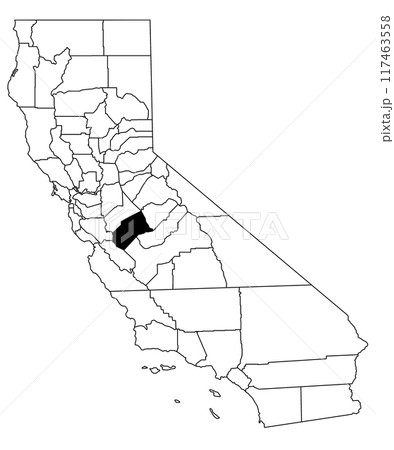 Map of merced County in California state on...のイラスト素材 [117463558] - PIXTA