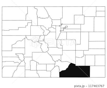 Map of Las animas County in Colorado state on...のイラスト素材 [117463767] - PIXTA