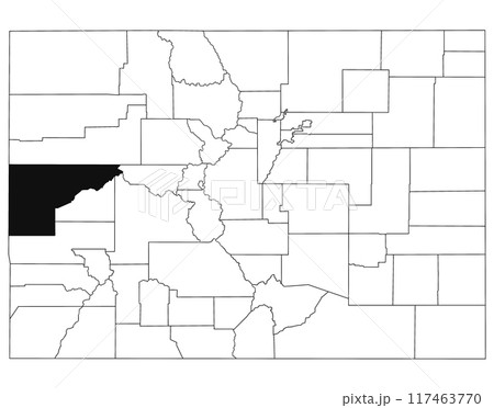 Map of mesa County in Colorado state on white...のイラスト素材 [117463770] - PIXTA