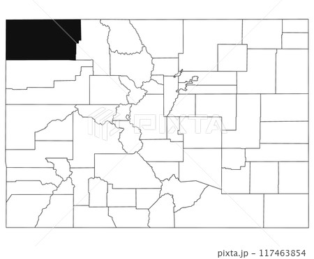 Map of Moffat County in Colorado state on white...のイラスト素材 [117463854 ...