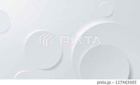 White geometric background. white round shape....のイラスト素材 [117483085 ...