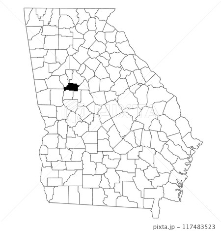 Map of Spalding County in Georgia state on...のイラスト素材 [117483523] - PIXTA
