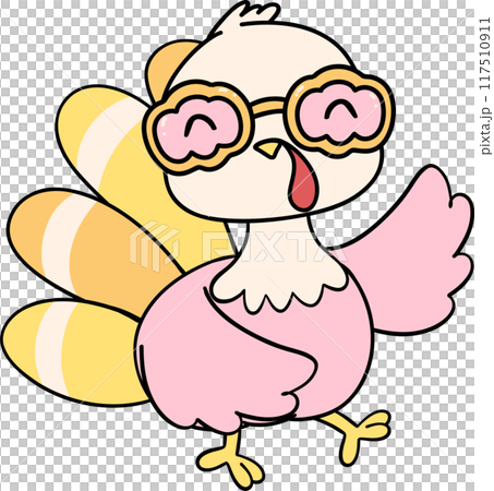 Groovy Thanksgiving Turkey Pastel Doodle...のイラスト素材 [117510911] - PIXTA