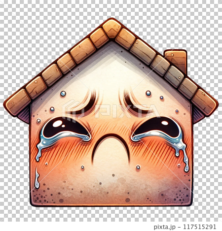 Crying house character illustration - Stock Illustration [117515291 ...