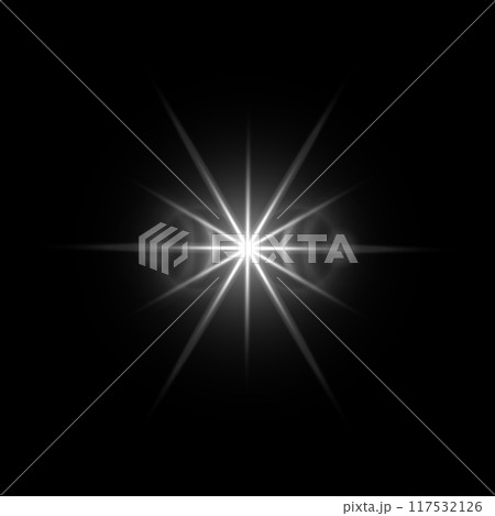 Star burst realistic flash effect with white glowのイラスト素材 [117532126] - PIXTA