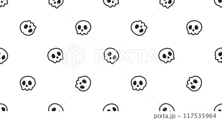 skull crossbones seamless pattern Halloween...のイラスト素材 [117535964] - PIXTA