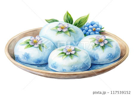 Daifuku - Cute Mini Dessert, Daifuku (Mochi) -...のイラスト素材 [117539152 ...