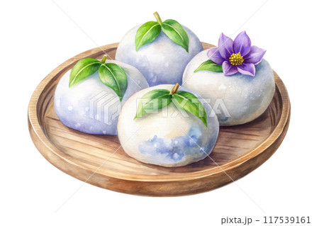 Daifuku - Cute Mini Dessert, Daifuku (Mochi) -...のイラスト素材 [117539161 ...