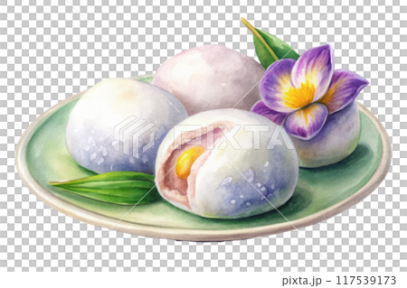 Daifuku - Cute Mini Dessert, Daifuku (Mochi) -...のイラスト素材 [117539173 ...