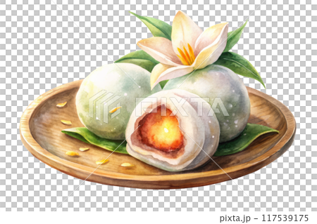 Daifuku - Cute Mini Dessert, Daifuku (Mochi) -...のイラスト素材 [117539175 ...