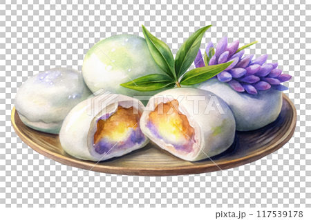 Daifuku - Cute Mini Dessert, Daifuku (Mochi) -...のイラスト素材 [117539178 ...