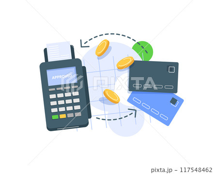 Pos terminal and payments systems,Purchase of...のイラスト素材 [117548462] - PIXTA