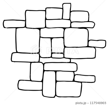 texture of stone paving, wall. linear drawing...のイラスト素材 [117548903] - PIXTA