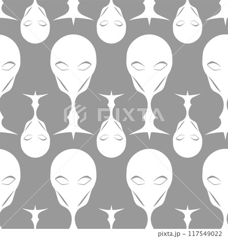 seamless pattern white graphic aliens on gray...のイラスト素材 [117549022] - PIXTA