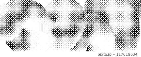 Pixelated curved gradient shape. Dotted dither...のイラスト素材 [117618634 ...