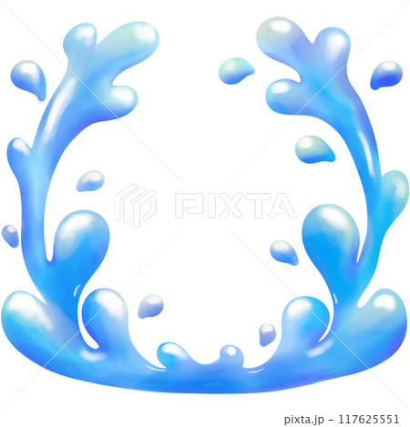 Water splash frame design, water photo frame...のイラスト素材 [117625551] - PIXTA