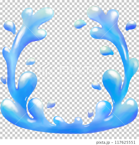 Water splash frame design, water photo frame...のイラスト素材 [117625551] - PIXTA