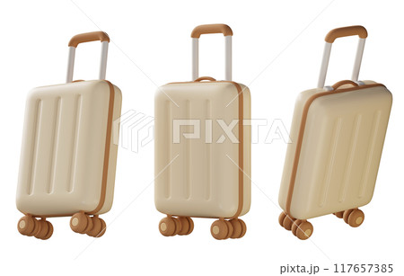 beige color Suitcase 3D graphicのイラスト素材 [117657385] - PIXTA
