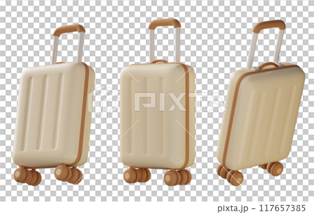 beige color Suitcase 3D graphicのイラスト素材 [117657385] - PIXTA