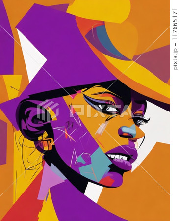 abstract expressionist creepy cute cartoon...のイラスト素材 [117665171] - PIXTA