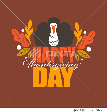 Thanksgiving Day Turkey Emblem Badgeのイラスト素材 [117678272] - PIXTA