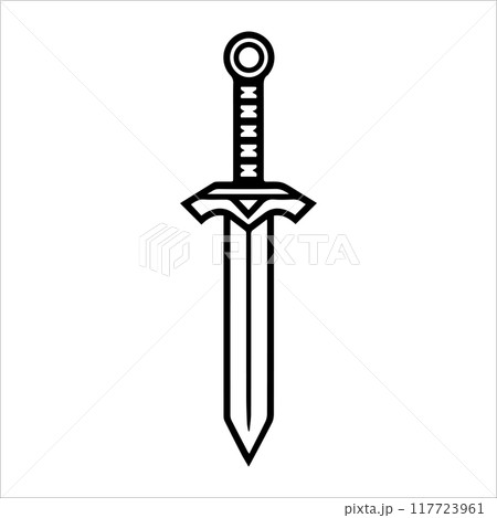 Dagger icon or modern line symbol. Vector line...のイラスト素材 [117723961 ...