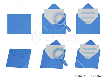 blue message letter 3D icon graphicのイラスト素材 [117746236] - PIXTA