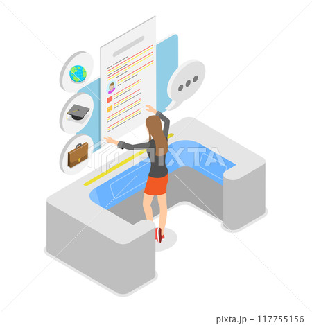 3D Isometric Flat Vector Illustration of Entry...のイラスト素材 [117755156 ...