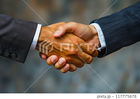powerful handshake Male businessmen...のイラスト素材 [117775678] - PIXTA
