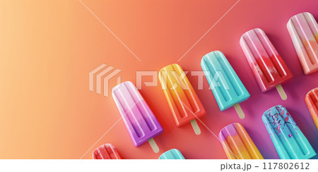 Banner with Vibrant Assorted Popsicles in...のイラスト素材 [117802612] - PIXTA