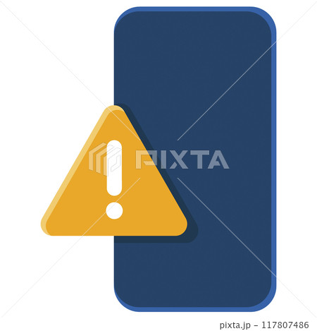 black color symbol of phone errorのイラスト素材 [117807486] - PIXTA