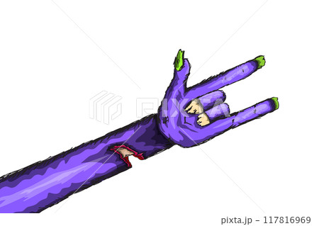 vector violet cartoon Zombie rock n roll hand...のイラスト素材 [117816969] - PIXTA