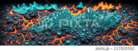 Beautiful transparent pure cyan crystal with...のイラスト素材 [117820582] - PIXTA