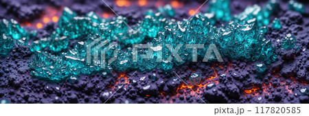 Beautiful transparent pure cyan crystal with...のイラスト素材 [117820585] - PIXTA