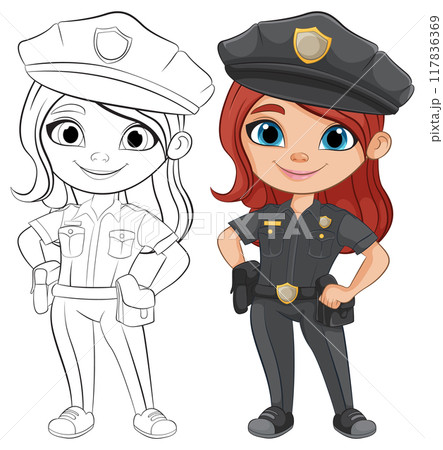 Cartoon Police Officer Characterのイラスト素材 [117836369] - PIXTA