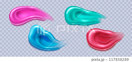 Toothpaste smear texture. Cosmetic gel swatchのイラスト素材 [117838289] - PIXTA
