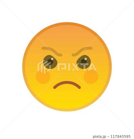 Angry emoticon isolated on white background....のイラスト素材 [117843595] - PIXTA