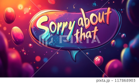 artoon illustration with words Sorry about thatのイラスト素材 [117868903] - PIXTA