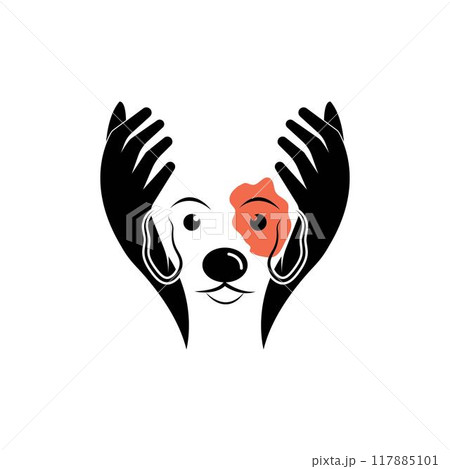 Dog Hand Logo Stock Illustrations. Dog care...のイラスト素材 [117885101] - PIXTA