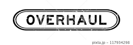 Grunge black overhaul word rubber seal stamp on...のイラスト素材 [117934298 ...