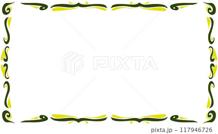 Black and yellow tribal border abstract...のイラスト素材 [117946726] - PIXTA