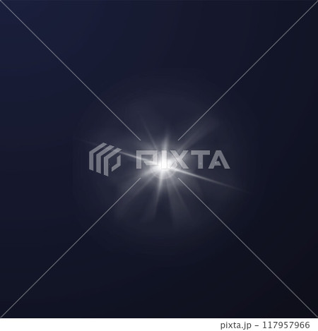 Sunlight flare effect on isolated dark background.のイラスト素材 [117957966 ...