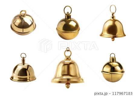 Five Golden Bells with Different Shapes and Sizesのイラスト素材 [117967183 ...