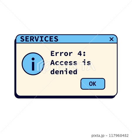 Retro error message on screen. Crash window in...のイラスト素材 [117968482 ...