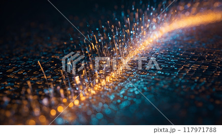 Simulation of flowing stream of binary code...のイラスト素材 [117971788] - PIXTA