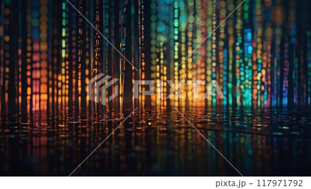 Simulation of flowing stream of binary code...のイラスト素材 [117971792] - PIXTA