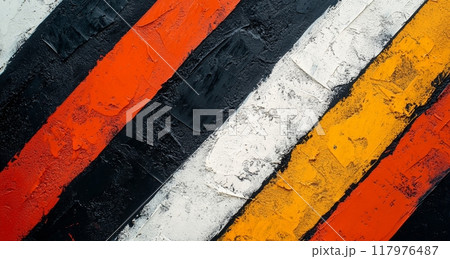Striking diagonal stripes of orange, yellow,...のイラスト素材 [117976487] - PIXTA